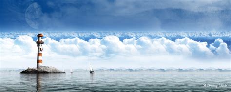 Wallpaper Landscape Digital Art Sea Planet Water Reflection Sky