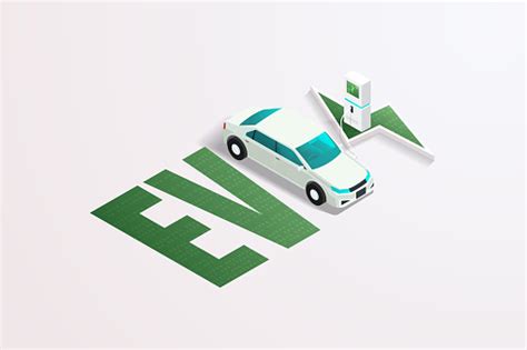 Ev 자동차 기술 또는 전기 자동차 충전 스테이션에서 배터리를 충전합니다 Brand Name Smart Phone에 대한 스톡 벡터 아트 및 기타 이미지 Brand