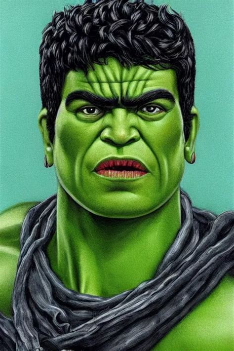 Ultra Detailed Incredible Hulk Portrait In The Style Stable Diffusion
