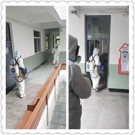 【校园新闻】凝心聚力战疫情，校园消杀筑防线工作蓝天救援队进行