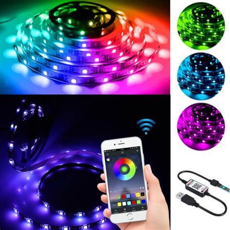 Köp RGB Color Change LED Strip Lights DIY Mode Controlled Lighting RGB 5M Fyndiq