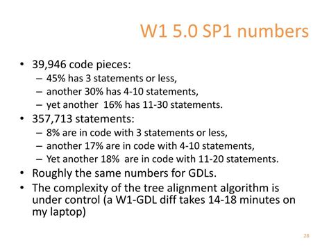 ppt analyzing differences between w1 and gdls using tree alignment