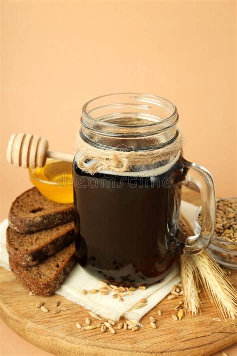 Concept Of Fresh Drink Kvass Close Up Stock Image Image Of