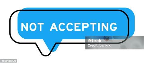 음성 배너와 흰색 배경에 허용되지 않는 단어가 있는 파란색 음영 거절에 대한 스톡 벡터 아트 및 기타 이미지 거절 거절하기 결정 Istock