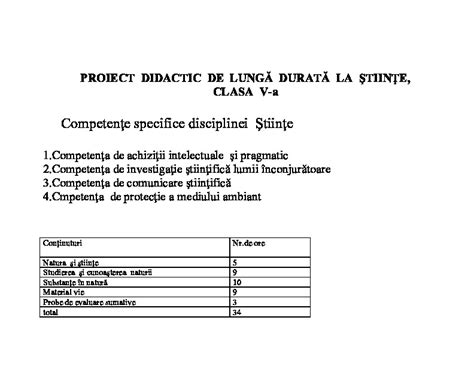 PROIECT DIDACTIC DE LUNG DURAT LA TIIN E Cl 5 PDFCOFFEE