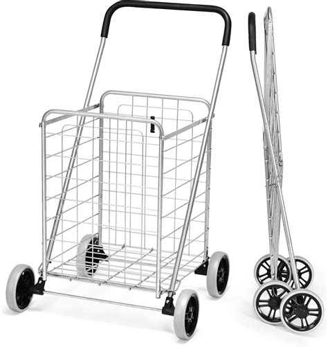 Tangzon Folding Shopping Cart On Wheels 83l Capacity Metal Grocery