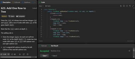 Day 182 Of 365daysofcode Add One Row To Tree Insha Mahfooz Posted