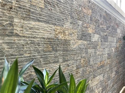 Multi Color Line Chiseled Stone Wall Cladding Panels From Viet Nam