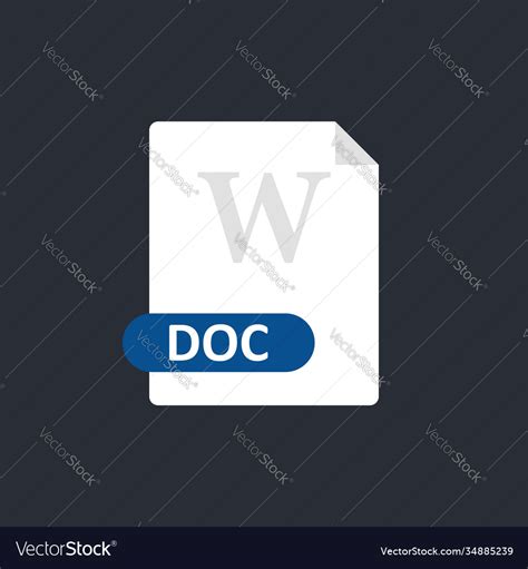 Doc File Icon Word Document Format Royalty Free Vector Image