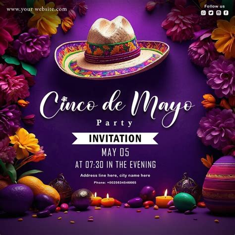 Premium Psd Cinco De Mayo Party Invitation Card Design
