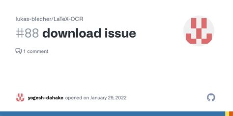 Download Issue · Issue 88 · Lukas Blecherlatex Ocr · Github