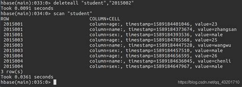 【分布式数据库hbase】熟悉hbase shell的基本操作 hbase查看表中所有学生信息 csdn博客