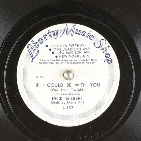 IF I COULD BE WITH YOU One Hour Tonight Dick Gilbert Free