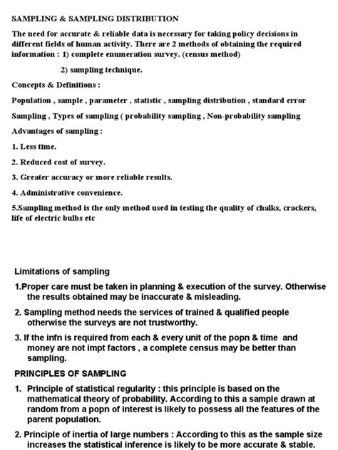 Sampling & Sampling Distribution The Need For Accurate & Reliable | PDF | Sampling (Statistics ...