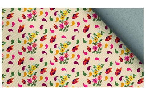 دانلود طرح پترن گل و پروانه و ترمه و با پس زمینه نارنجی کمرنگ کد 3739