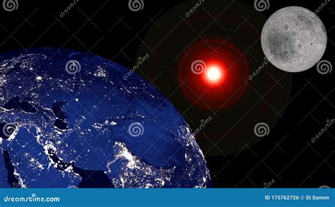 Earth Sun Moon Lunar Solar Eclipse Outer Space Planet Elements Of This