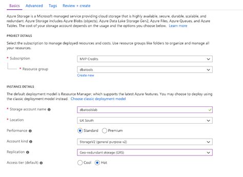 Creating Azure Blob Storage Account For Sql Server Backup And Restore Via The Portal Espc