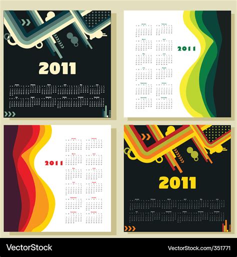 Calendar Template Royalty Free Vector Image Vectorstock
