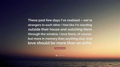 David Downing Quote These Past Few Days Ive Realised Were