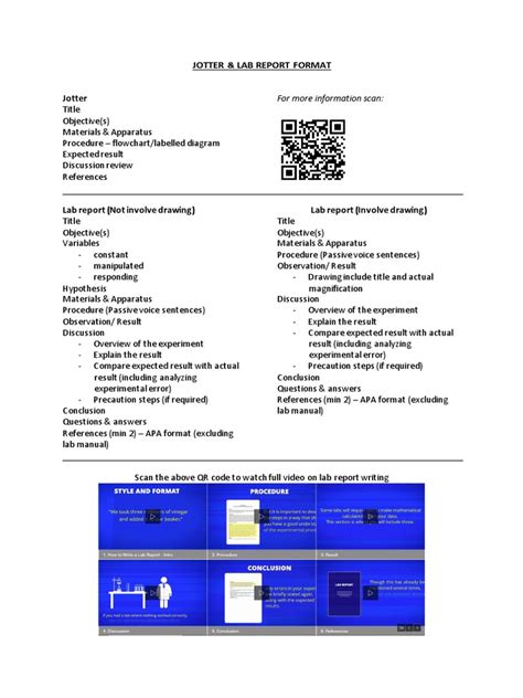 Jotter Lab Report Format Sem2 2021 2022 Pdf