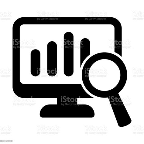 レポートアイコンオンライン監視コンセプト統計アイコンのある画面オンライン検索アイコン アイコンのベクターアート素材や画像を多数ご用意
