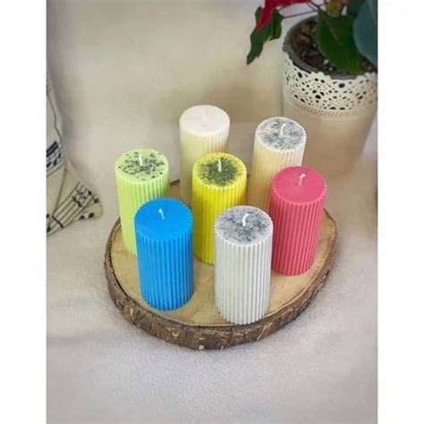 Lavender Ribbed Pillar Scented Candle At ₹ 95piece In New Delhi Id