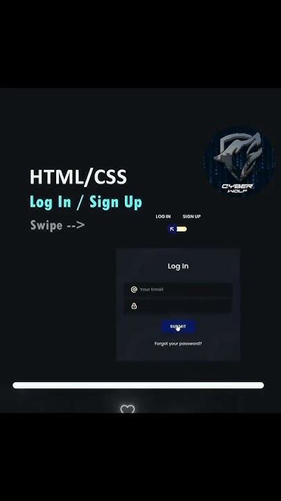 Html Css Login Page 🔥👑 Programming Shorts Coding Html Css Cyberwolf Youtube