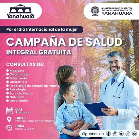 Campaña De Salud Integral Gratuita Campañas Municipalidad Distrital