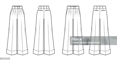 Ensemble Dillustration Technique Sur Mesure De Mode Doxford De Pantalon