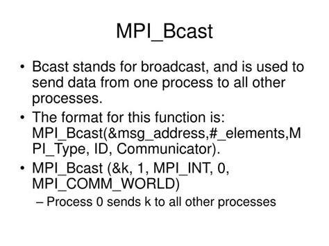 ppt mpi bcast powerpoint presentation free download id 6692112