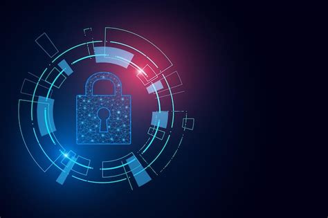 Premium Vector Cyber Security Technology Concept Shield With Keyhole Icon On Circuit Board