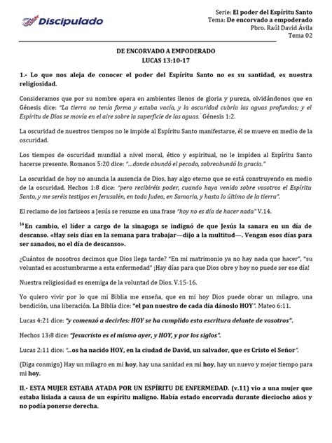 De Encorbado A Empoderado Pdf Espíritu Santo Dios