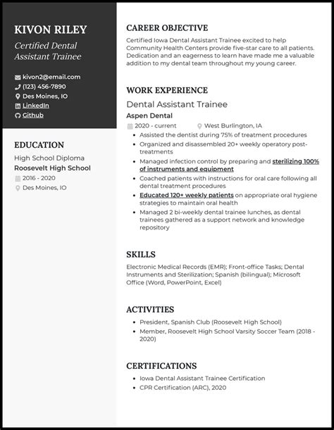 3 Beginner Dental Assistant Resume Examples For 2025