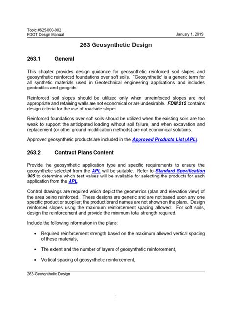 Fdot Geosynthetics Design Pdf Geotechnical Engineering Civil