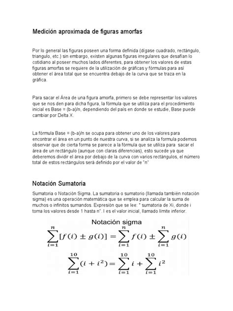 Medición Aproximada De Figuras Amorfas Pdf Suma Integral