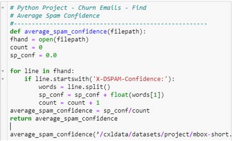 The Assessment Python Project Churn Emails Count The Number Of Lines Cloudxlab Discussions