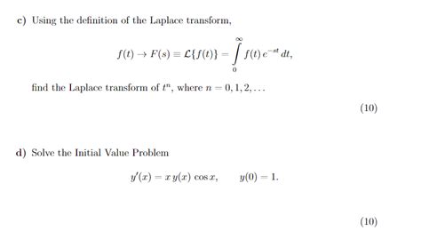 Solved C Using The Definition Of The Laplace Transform Chegg
