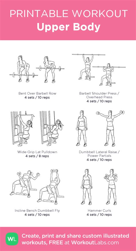 Upper Body Barbell Workout Planet Fitness Workout Printable Workouts