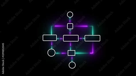 Neon Glowing Block Diagram Analysis Scheme Analysis Scheme Logical