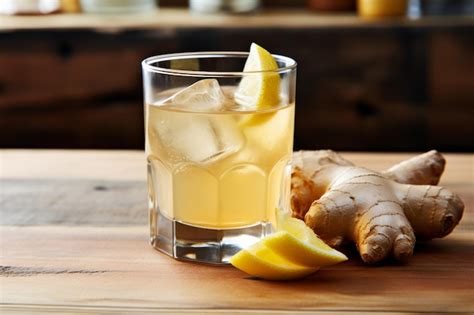Zesty Ginger Lemon And Apple Juice Blend Premium AI Generated Image