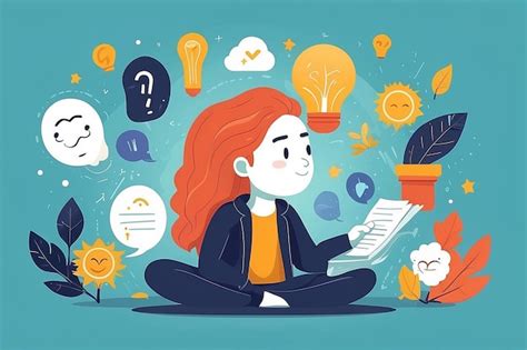 Premium Photo Positive Transformation Flat Vector Illustration Of Turning Thoughts