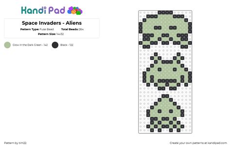 Space Invaders Aliens Fuse Bead Pattern Kandi Pad Kandi Patterns