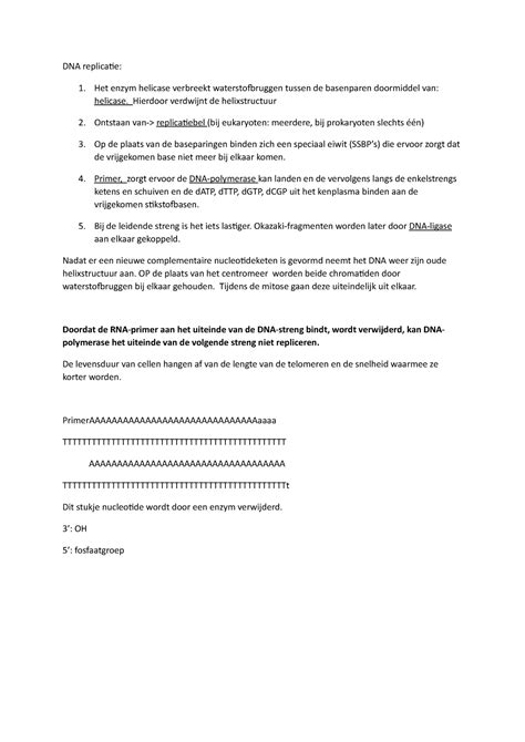 Bio Tw 3 Dit Is Wen Samenvatting Van Toetsweek 3 Voor Biologie Voor