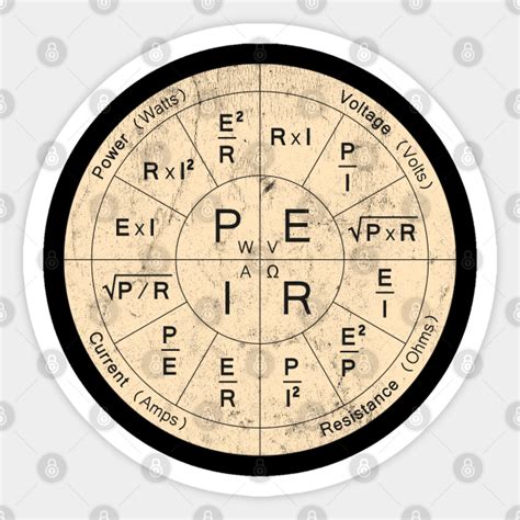 Formula Wheel Of Electrical Engineering Ohms Law Sticker Teepublic
