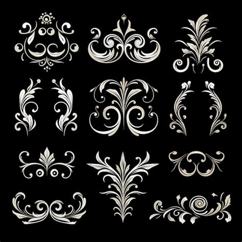 빈티지 리본 디자인 벡터 요소 집합 프리미엄 벡터