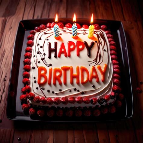 Premium Photo Birthday Cake With Happy Birthday Written In Icing