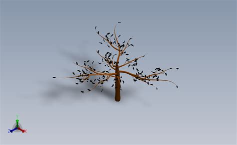 一棵树 SOLIDWORKS 2014 模型图纸下载 懒石网