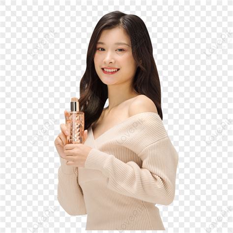 Fashion Women Holding Hair Care Products Straight Hair Holding Hair