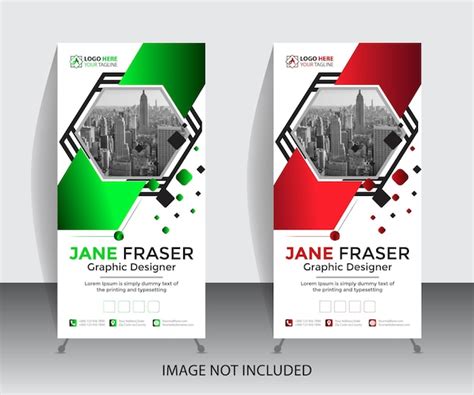 Premium Vector Two Porollup Display Standee Banner Design