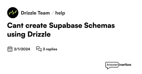 Cant Create Supabase Schemas Using Drizzle Drizzle Team